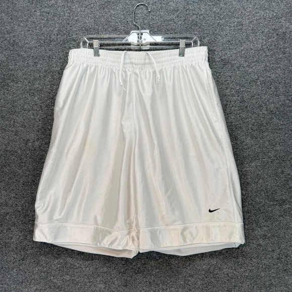 Nike | Shorts | Nike Basketball Shorts Mens Xxl White Swoosh Shiny ...